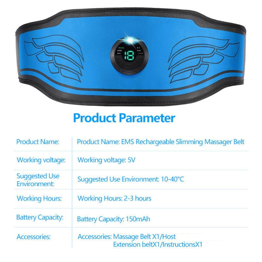 EMS Fat Burning Abs Muscle Toning belt - 6 Modes Rechargeable