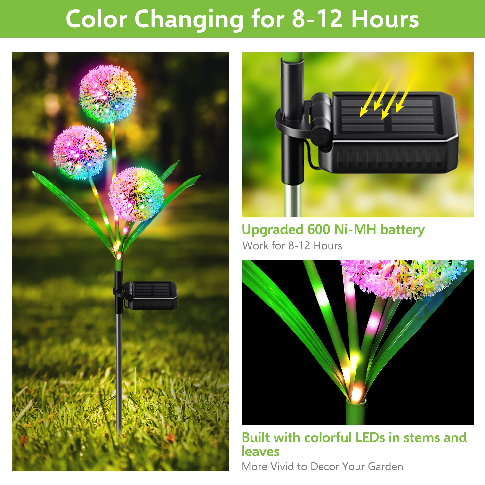 Dandelions Solar Flower Light - Multi-coloured